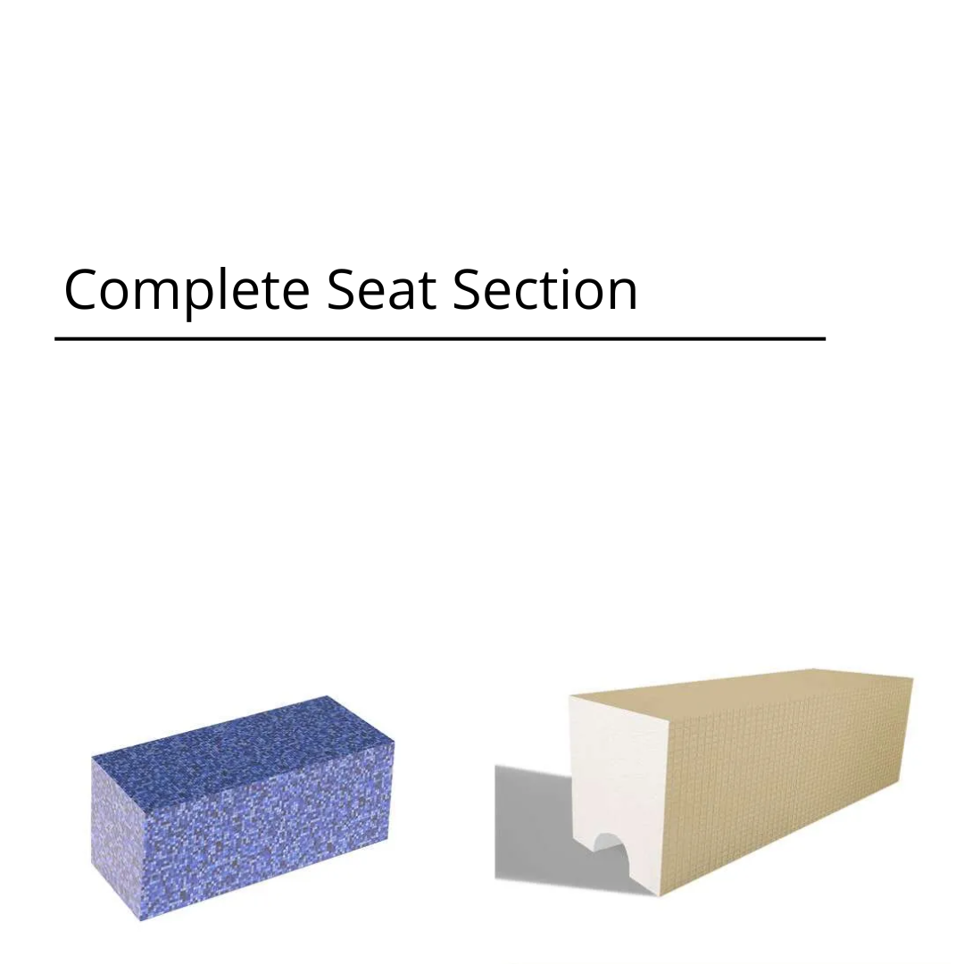 Tileable Steam Room Complete Seat Section (Heated) - Oxford
