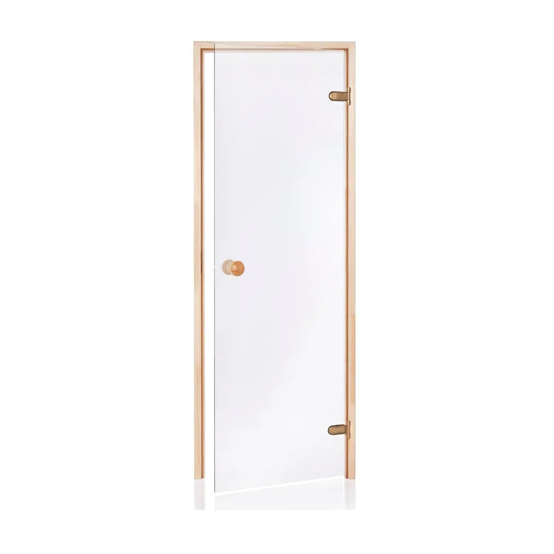 Glass Sauna Door with Pine Frame (Standard) | Spa Dispatch
